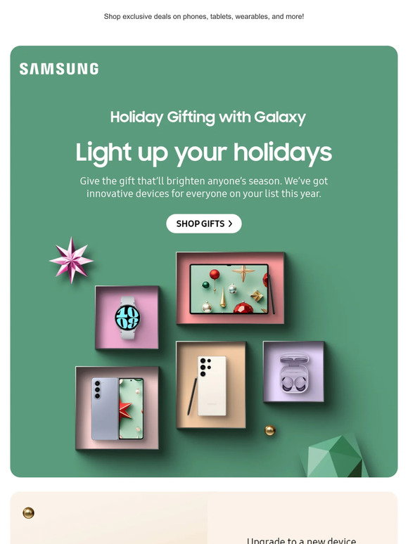 Samsung: —, start your holiday shopping now 🎁 | Milled