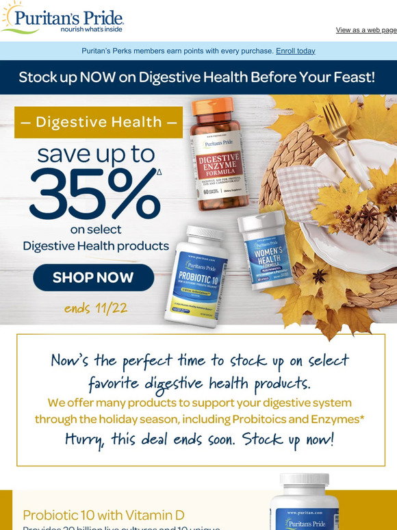 Puritan's Pride: Prepare your gut for the feast! | Milled