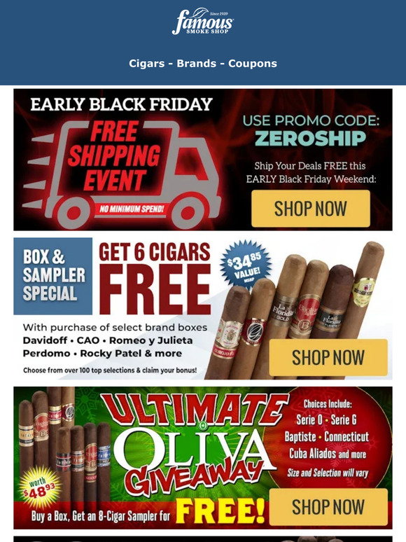 Famous Smoke Shop: This week is full of freebies - get 'em while you ...