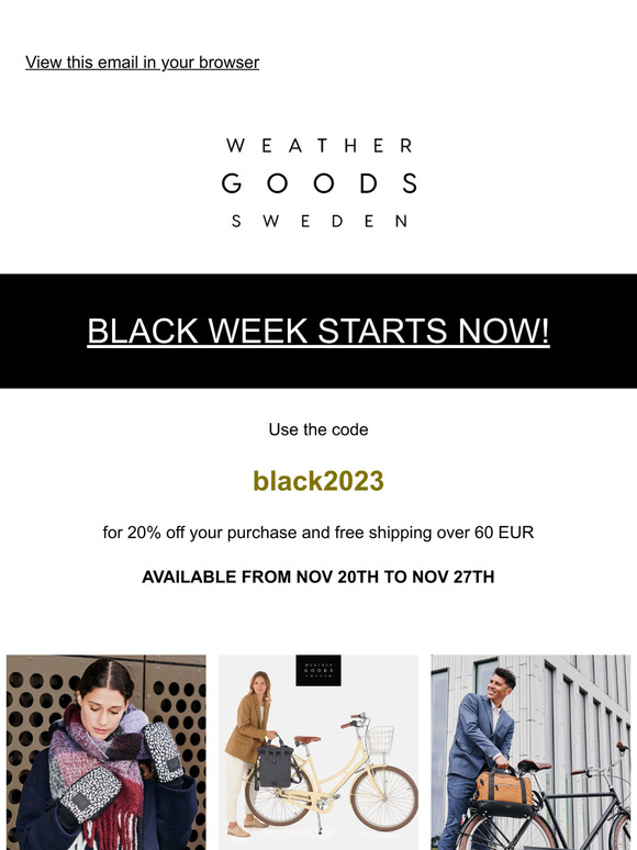weathergoodssweden.com: Black Week Starts Now! | Milled
