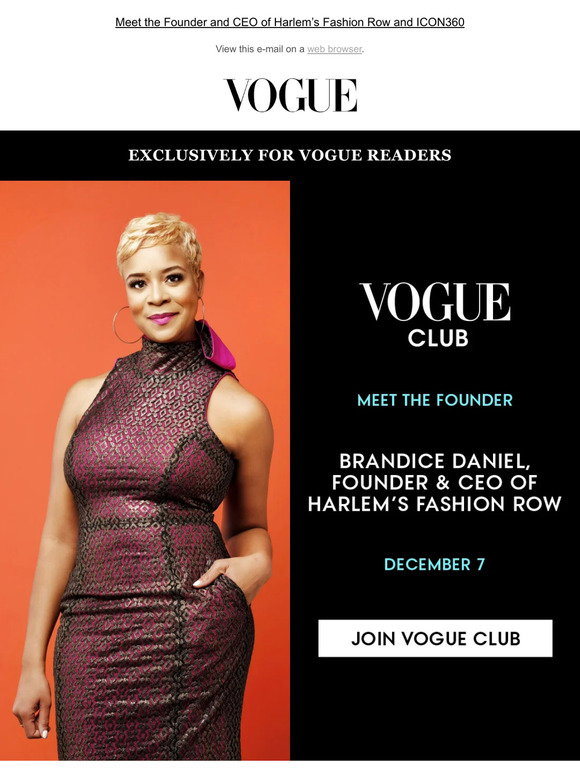 VOGUE: Last Chance: Meet the Founder and CEO of Harlem's Fashion Row ...
