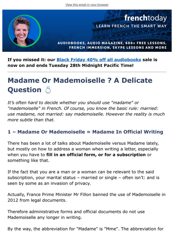 French Today: 🇫🇷 Free Lesson Monday - 20 Nov 2023 🇫🇷 | Milled