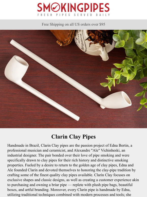 Smokingpipes: Introducing Clarin Clay Pipes | Handmade In Brazil | Milled