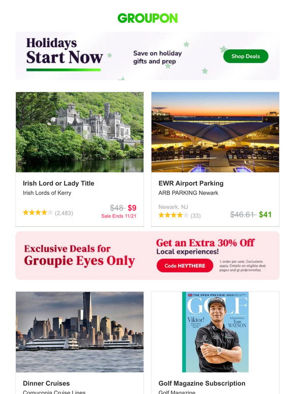 Groupon: Irish Lord or Lady Title and More | Milled