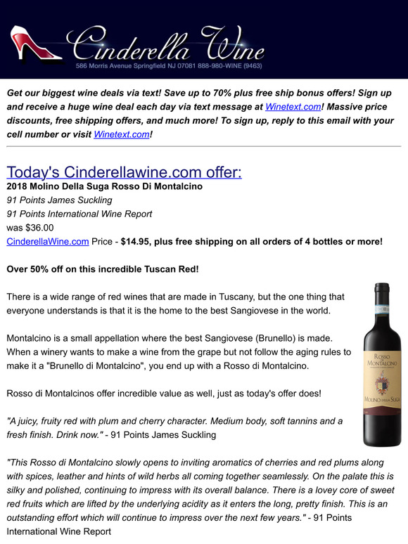 Wine Library: 2018 Molino Della Suga Rosso Di Montalcino (91 JS, 91 IWR ...