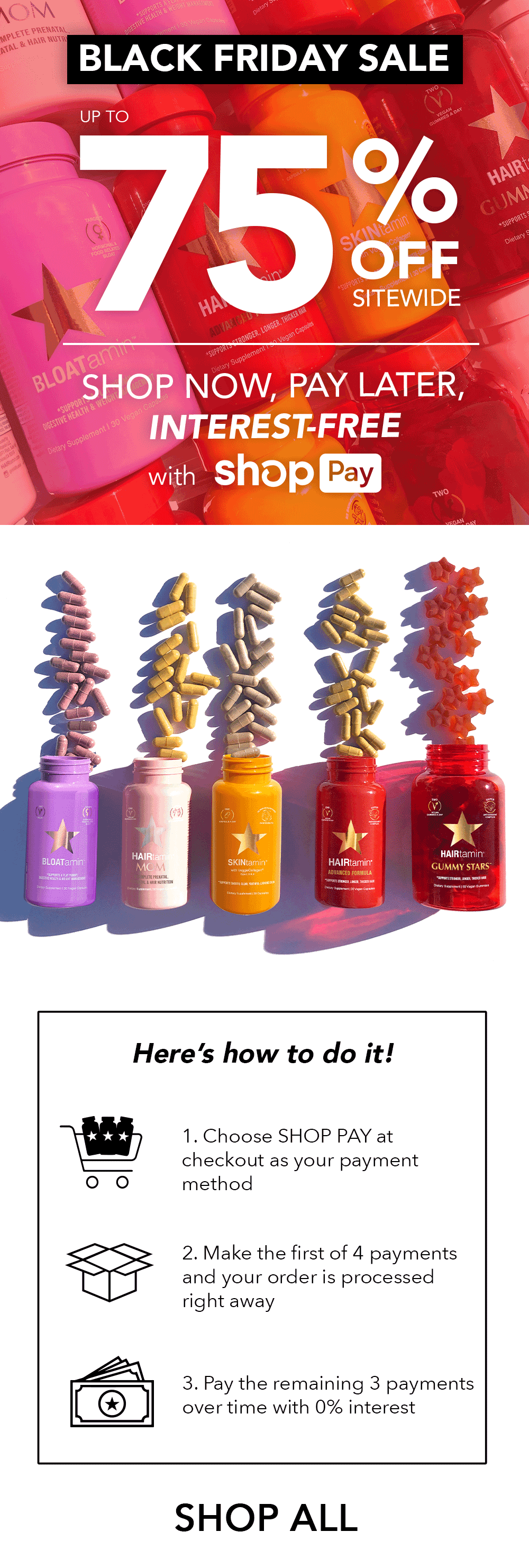 Hairtamin: Shop Black Friday Sale NOW & Pay LATER! | Milled