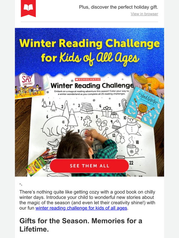 Scholastic: Winter Reading Challenge for Kids of All Ages | Milled