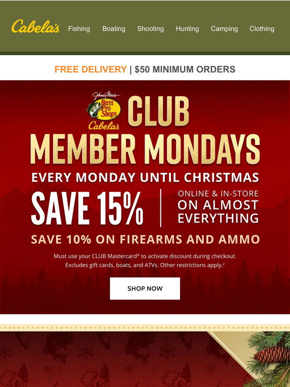 Cabela's: Black Friday Week Deals & CLUB Member Mondays Start Now! | Milled