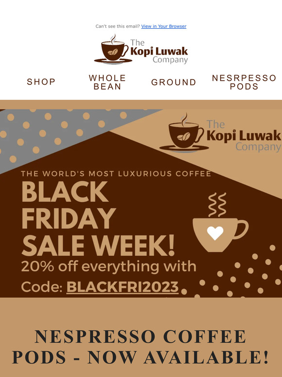Kopi Luwak Company: PODS ARE BACK! Kopi Luwak Nespresso Pods Now ...