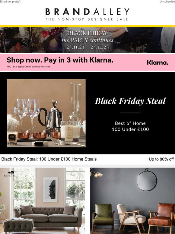 BrandAlley: The Great Sofa Company, Sarah Chapman, Reiss, Freya ...