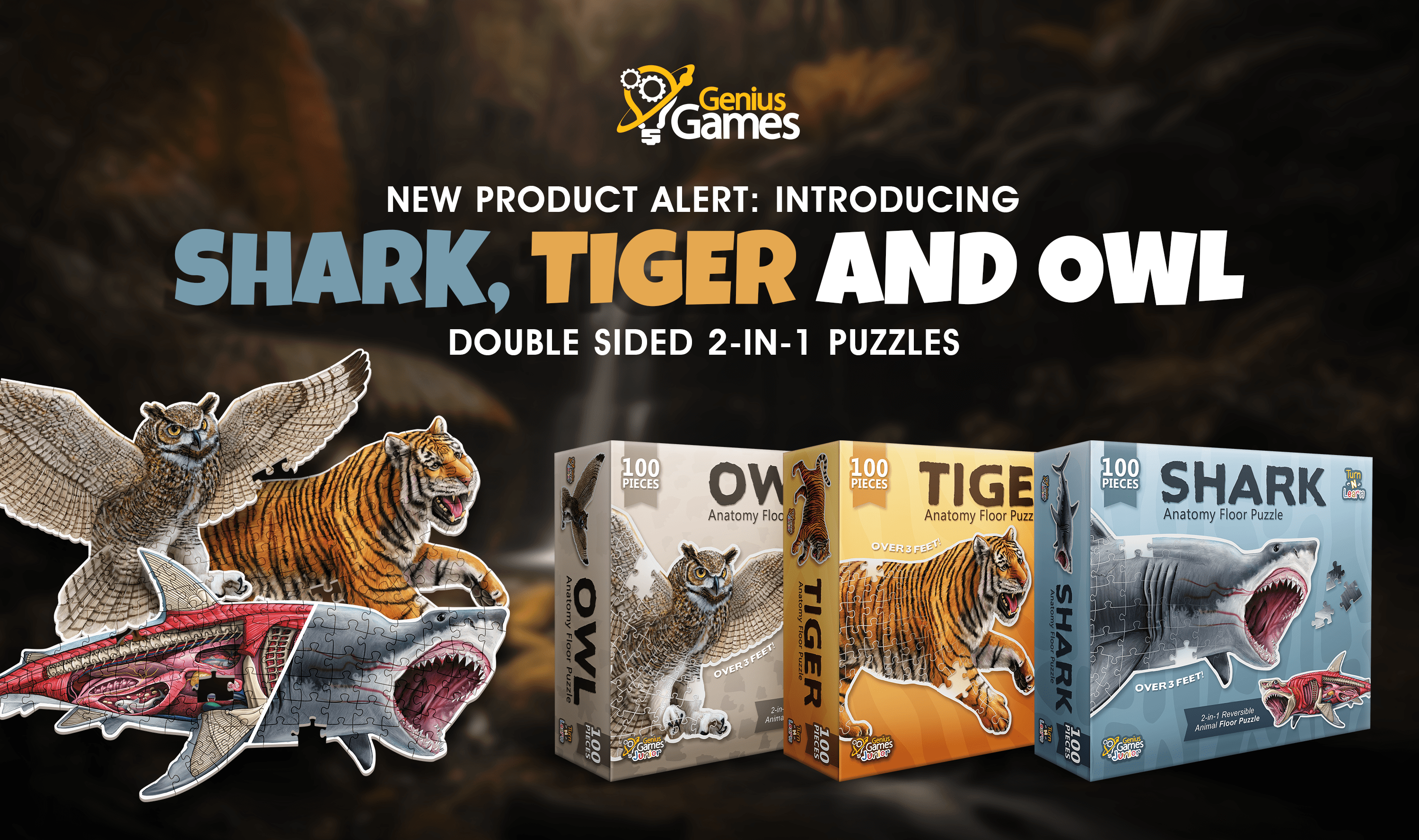 Genius Games, LLC: Animal Floor Puzzles with Accurate Science & Anatomy ...