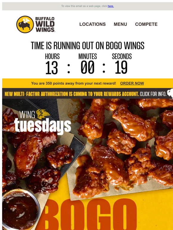 Buffalo Wild Wings: Drum Roll... 🥁 It's Wing Tuesday! | Milled