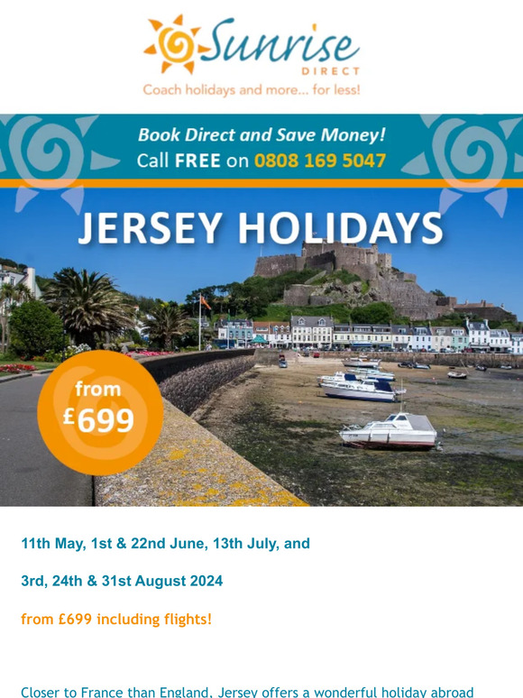Sunrise Direct: Jersey Holidays 2024 | Milled