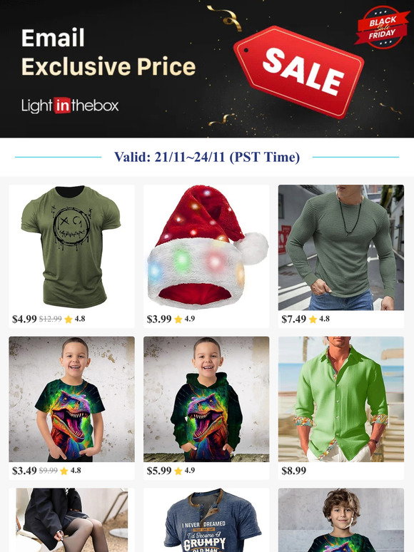 LightInTheBox: Email Exclusive-Get Men's Graphic T Shirt at USD $4.99 ...