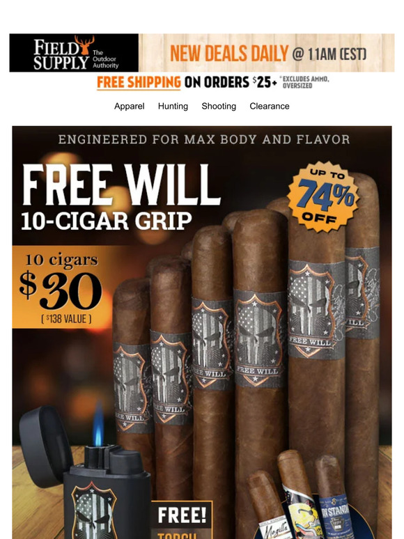 Field Supply: Cigar Greats: Free Will + lighter sampler, plus Oliva ...
