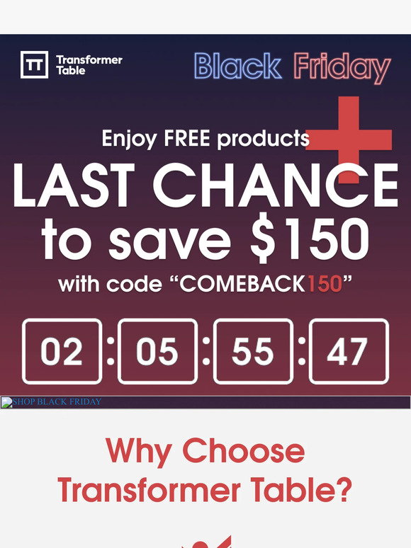Transformer Table: LAST CALL: Save $150 on Transformer Table Today! ⏰ ...
