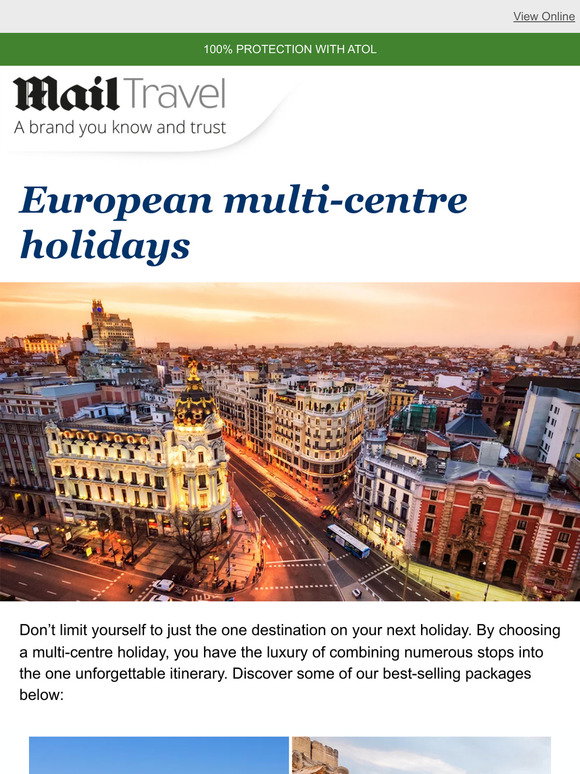 Mail Travel: Discover European multi-centre holidays today... | Milled
