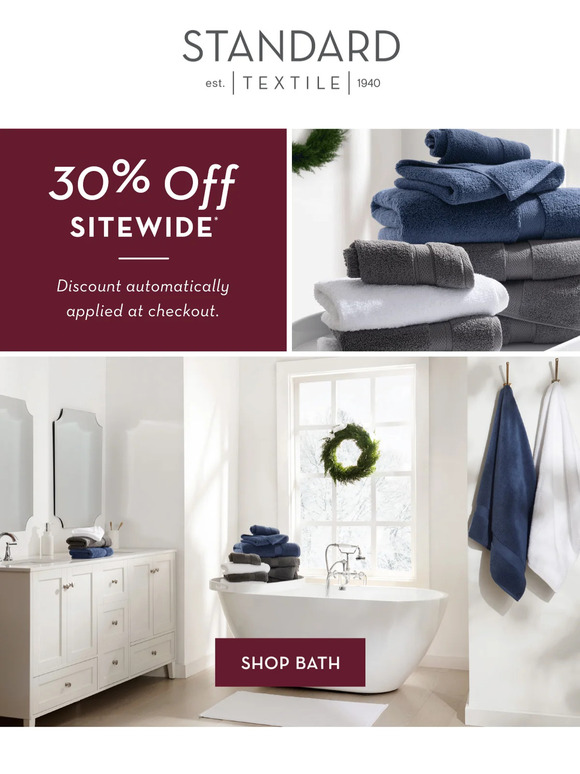 Standard Textile Home: The Best of Bath 🛁 30% Off | Milled