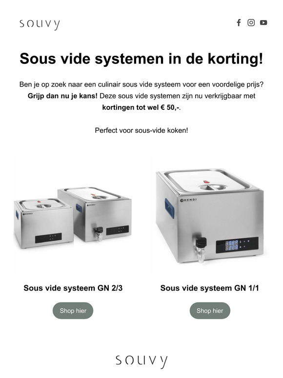 Souvy NL: Sous vide apparaat nodig? Dit is je kans! Hoge kortingen ...