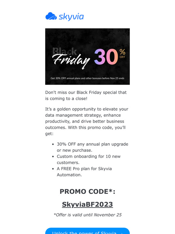 Devart: Don't Miss Out: Skyvia's Black Friday Deal Is Here | Milled