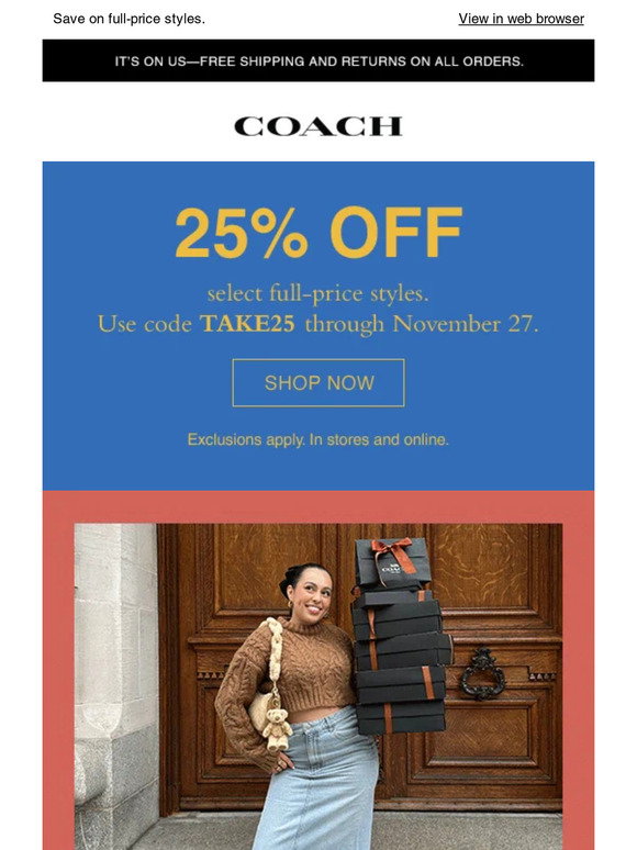 Coach: Bestsellers for 25% off? Don't leave these behind! | Milled