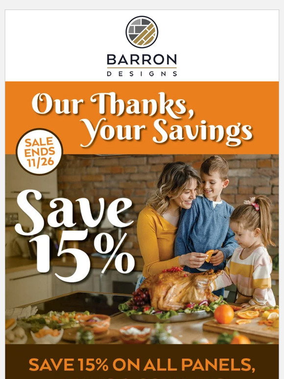 Barron Designs: SAVE 15% ON ALL PANELS, BEAMS & COLUMNS! | Milled