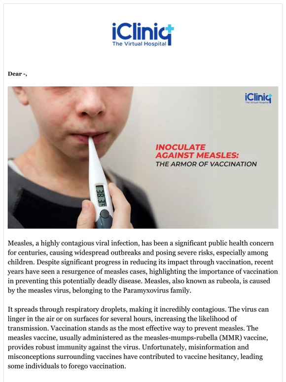iCliniq: Inoculate Against Measles: The Armor of Vaccination | Milled