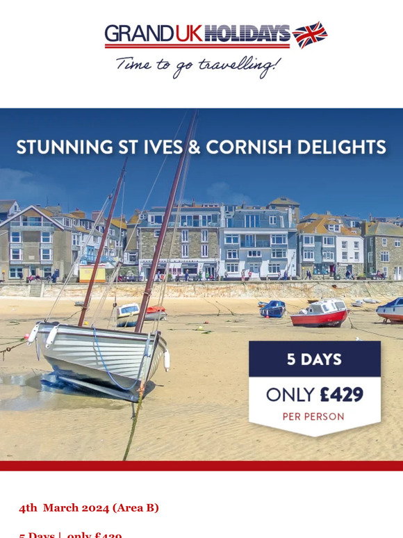 Grand UK Holidays: Spring in St Ives and Cornwall | Milled