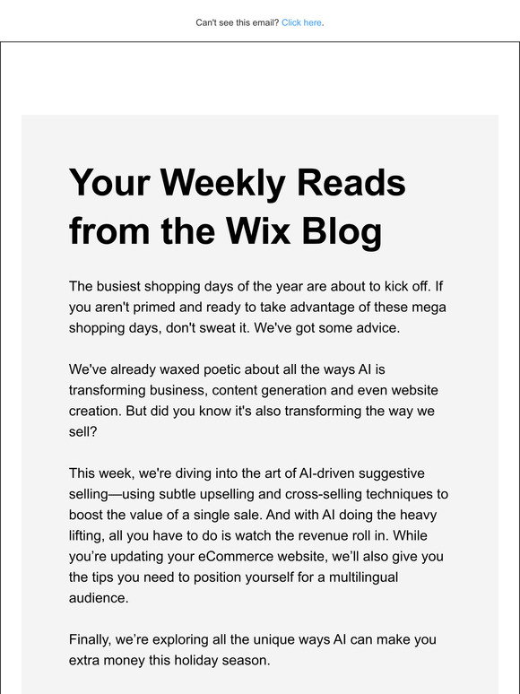 Wix: Master the art of suggestive selling (and how AI can do it for you ...