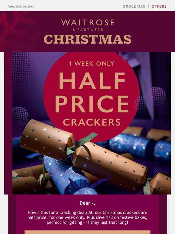 Waitrose: Snap up half-price crackers this week | Milled