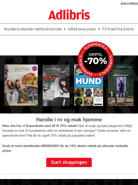 Adlibris: Gjør et kupp i ro og mak! Tilbud hele uka | Milled