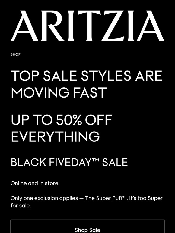 Aritzia Email Newsletters: Shop Sales, Discounts, and Coupon Codes