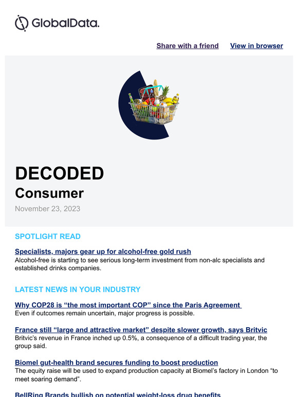 GlobalData: The alcohol-free gold-rush / BellRing eyes GLP-1 boost | Milled