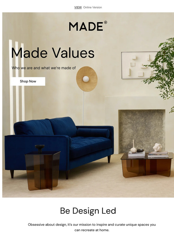 Made.com Email Newsletters: Shop Sales, Discounts, and Coupon Codes