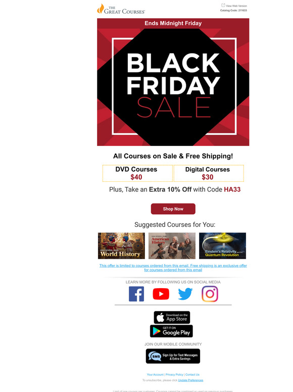 The Great Courses: Every Course $40 or Less + FREE Shipping & 10% Off ...