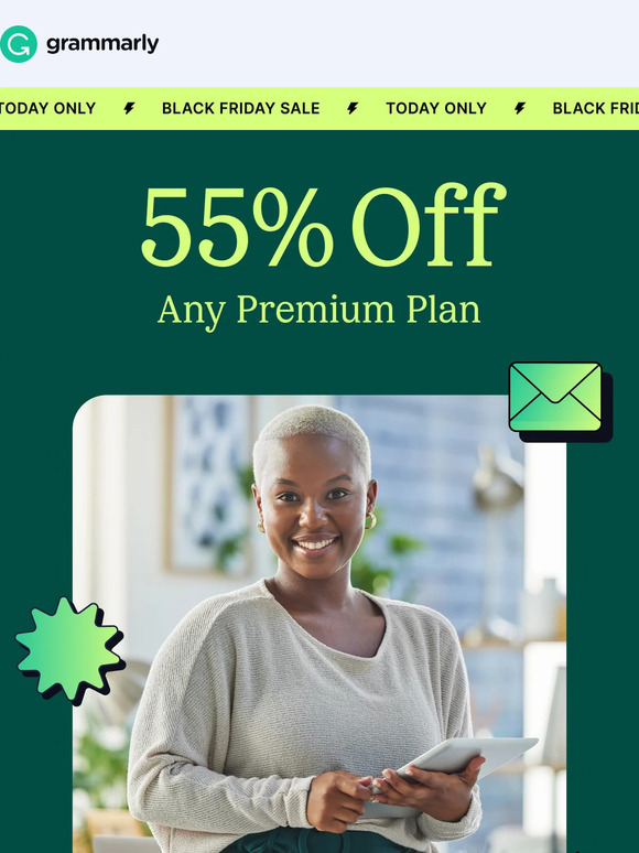 Grammarly: 🌟 One day only: Save 55% off any Premium plan 🌟 | Milled