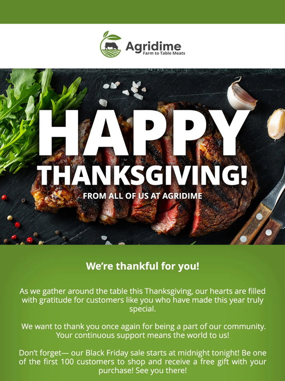 Agridime: Happy Thanksgiving from the Agridime Team! 🙌 | Milled