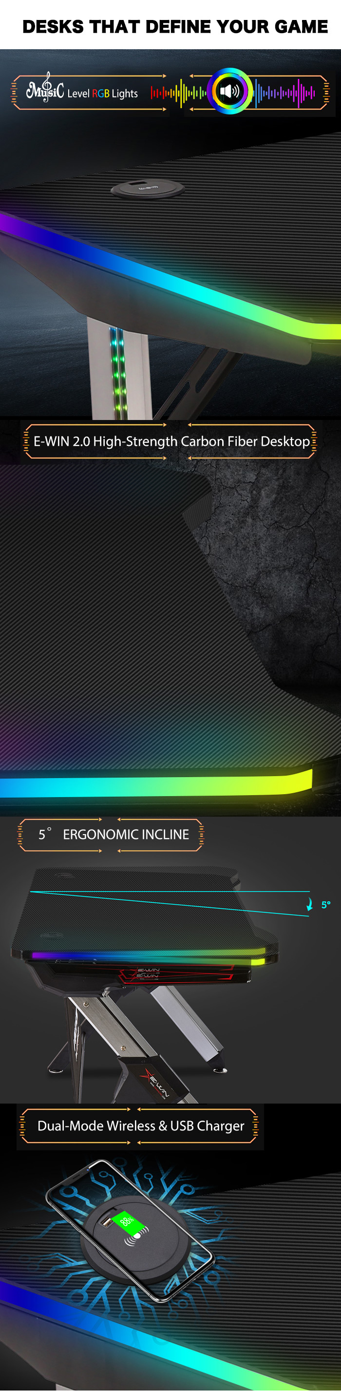 Ewin Racing: Game-Changing E-WIN RGB Desks - Unmissable Black Friday ...