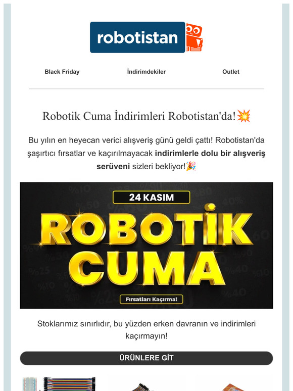 Robotistan: Robotistan'da Robotik Cuma İndirimleri Devam Ediyor! | Milled