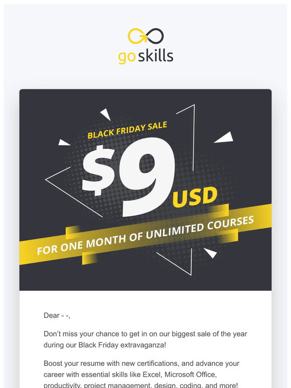 GoSkills: 🚨 LAST CHANCE! $9 access to all courses ends soon! 🚨 | Milled