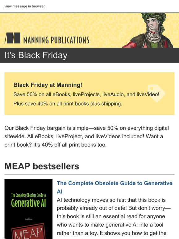 Manning Publications: It’s Black Friday! HALF OFF everything digital ...