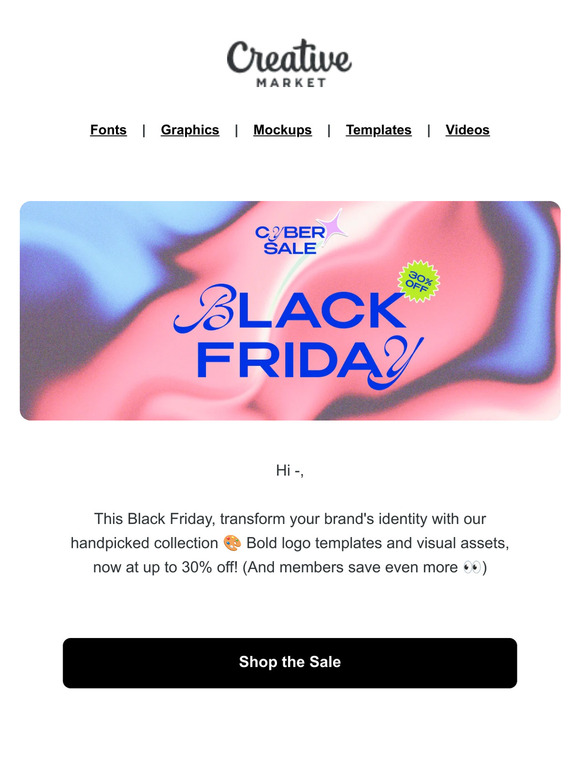 Creative Market: Today's Free Assets + 🖤 Black Friday Brand Revamp: Up ...