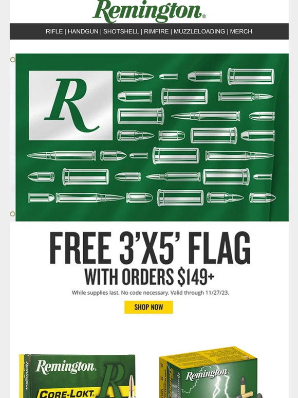 Remington: FREE Remington Ammo Flag | Milled