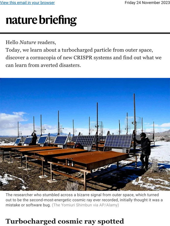 Nature: Most powerful cosmic ray since the Oh-My-God particle puzzles ...