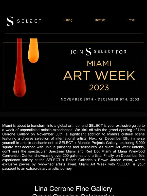 Select: 🗓 🖼 🎨 Artistry Unveiled: The SELECT Guide to Miami Art Week ...