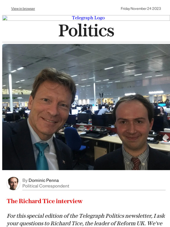 The Telegraph: Richard Tice: 'Scrap net zero, ban self-ID in schools ...