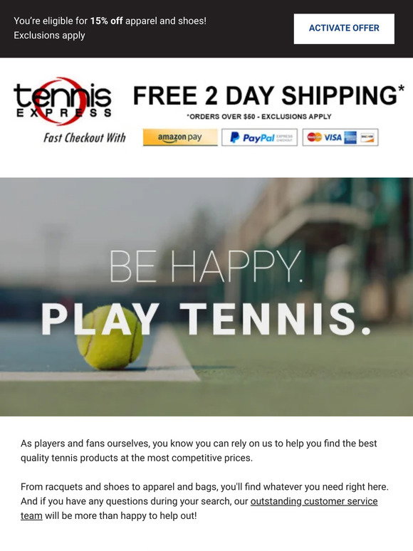 Tennis Express Return Policy