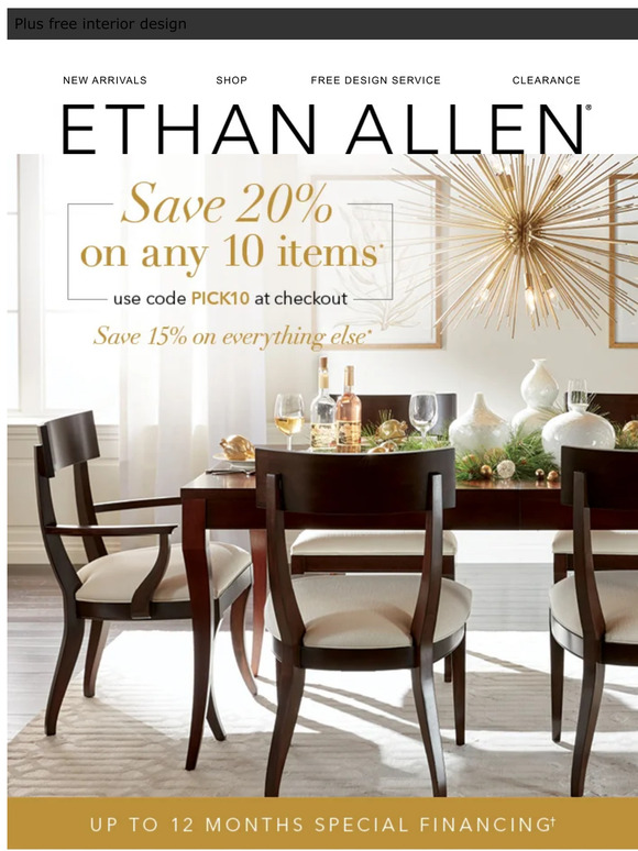 Ethan Allen: Save all weekend long | Milled