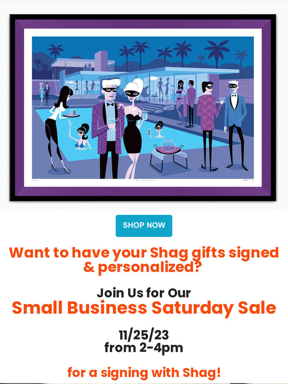 Shag Store: Join Us TODAY from 2-4pm for a Special Signing with SHAG ...