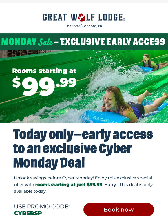 Great Wolf Lodge: This Cyber Monday, make a splash IRL with $99.99 ...